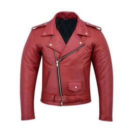 PERFECTO MARLO BRANDO LEATHER MOTORCYCLE JACKET FOR MEN COWHIDE